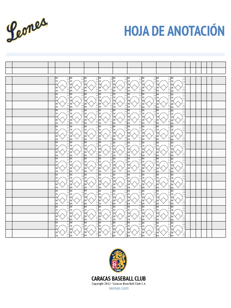 Hoja Anotación para Béisbol | PDF