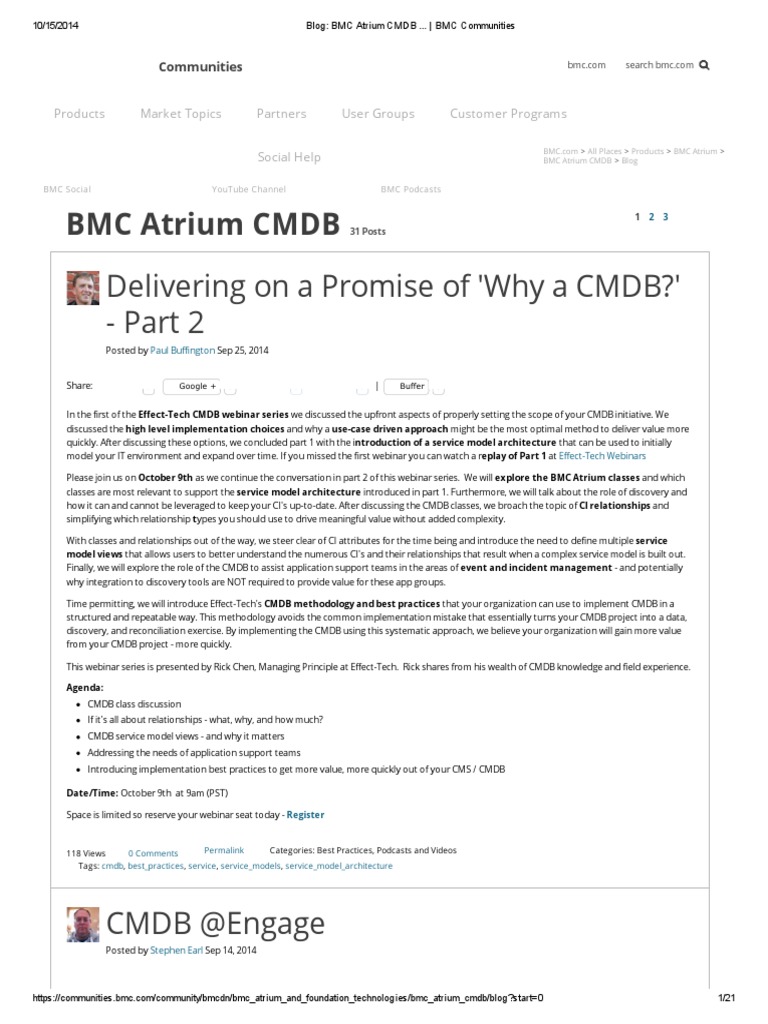Blog - BMC Atrium CMDB - Delivering On A Promise of Why A CMDB Part2 ...
