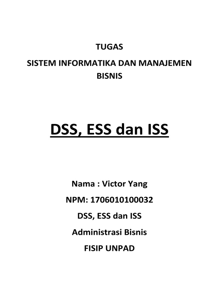 DSS, Ess, Iss | PDF