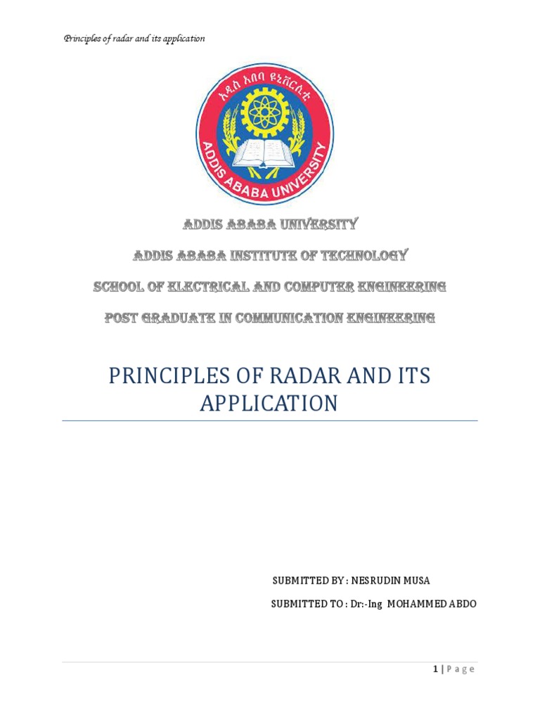 Principles of Radar and Its Application PDF | PDF | Radar | Transmitter