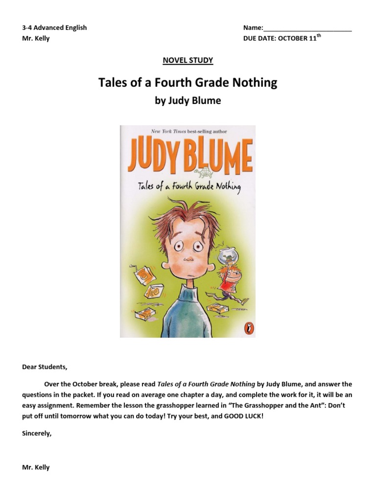 Novel Study: Tales of a Fourth Grade Nothing | PDF | Language Arts ...