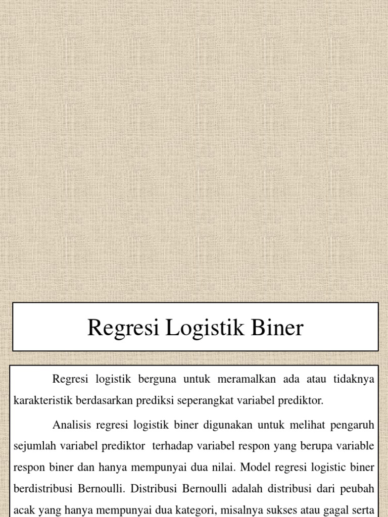 Regresi Logistik & Probit | PDF | Metode & Bahan Ajar