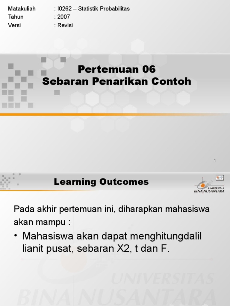 6 Sebaran Penarikan Contoh | PDF | Normal Distribution | Mean