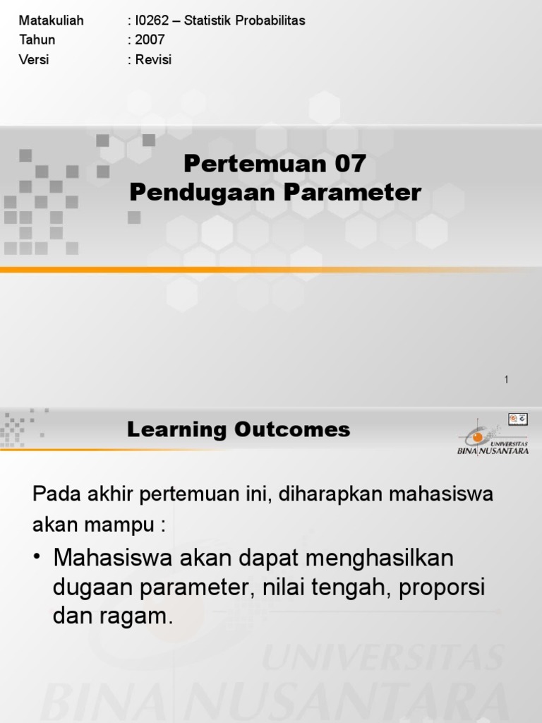 7 Pendugaan Parameter | PDF | Confidence Interval | Standard Deviation