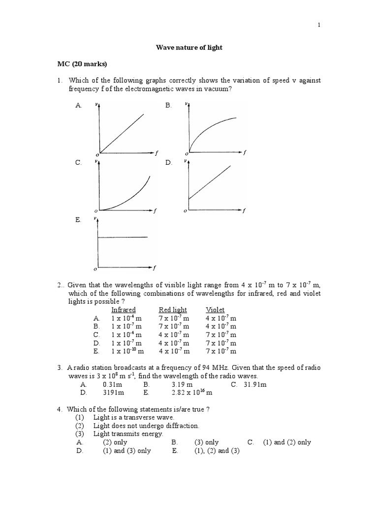 Wave Nature of Light | Download Free PDF | Wavelength | Light