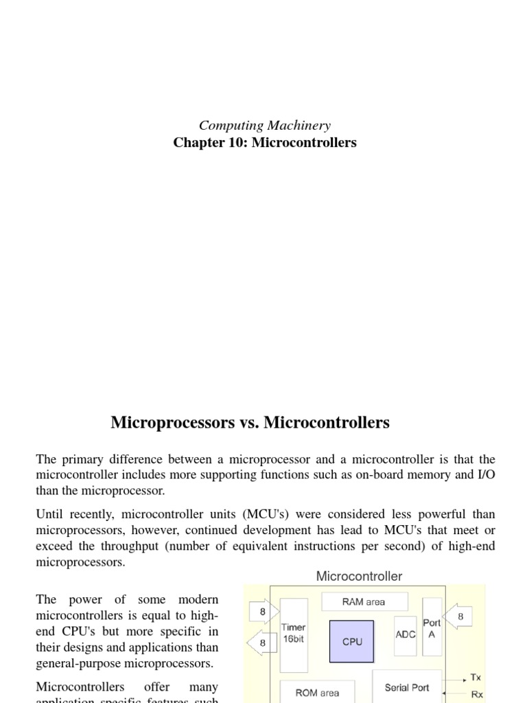 Computing Machinery: Chapter 10: Microcontrollers | PDF | Microcontroller | Analog To Digital ...