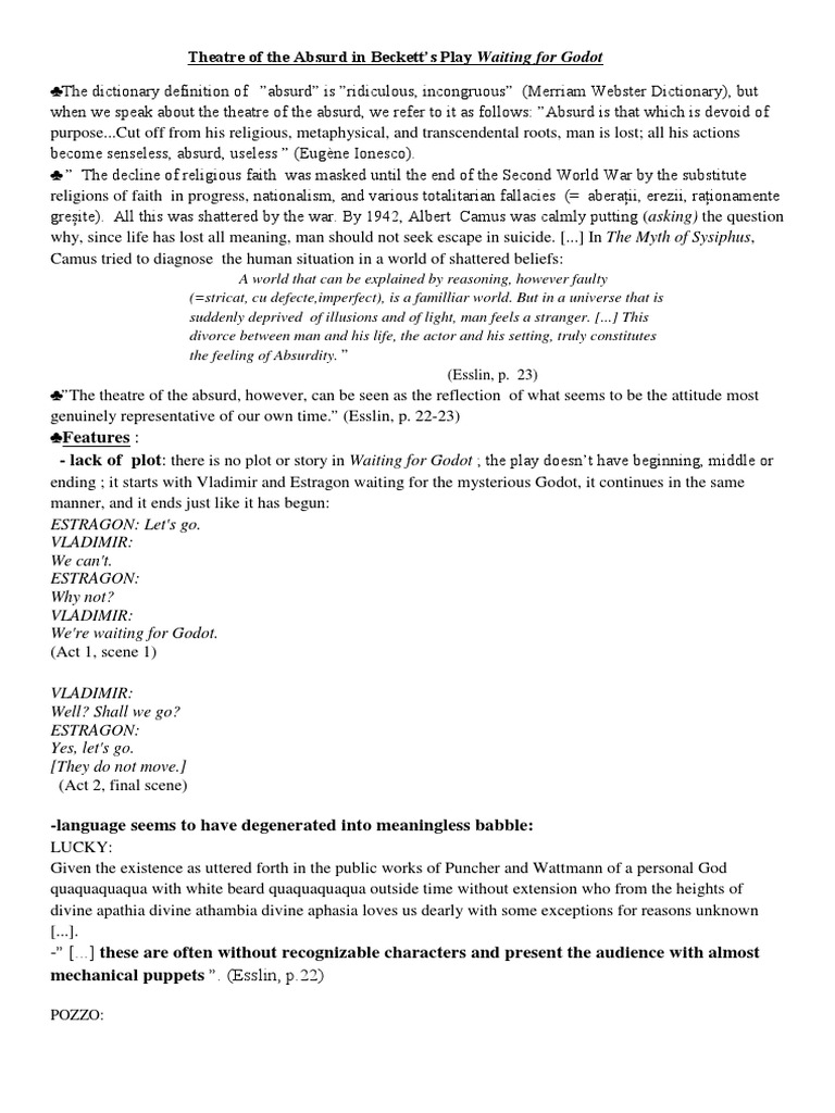 Theatre of The Absurd in Beckett | PDF | Religion And Belief | Science