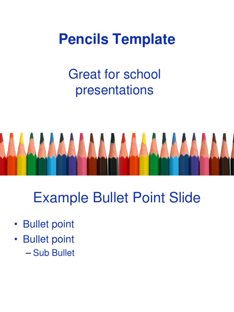 Pencils Template: Great For School Presentations | PDF