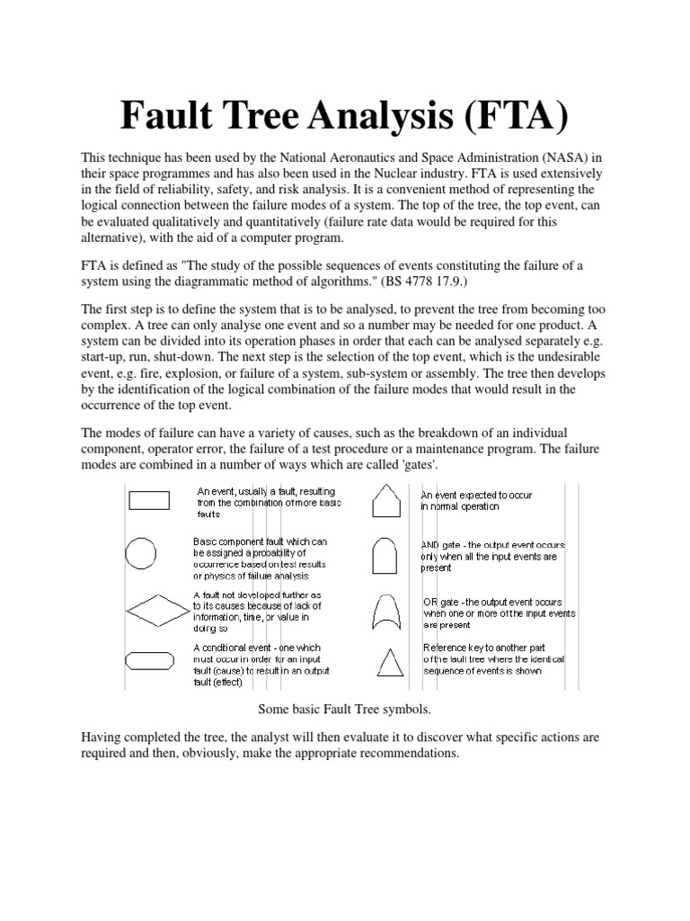 Fault Tree Analysis (FTA) | PDF | Software | Computing And Information ...