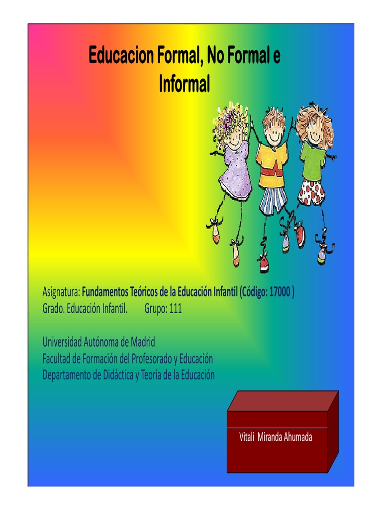 Educacion Formal, No Formal e Informal