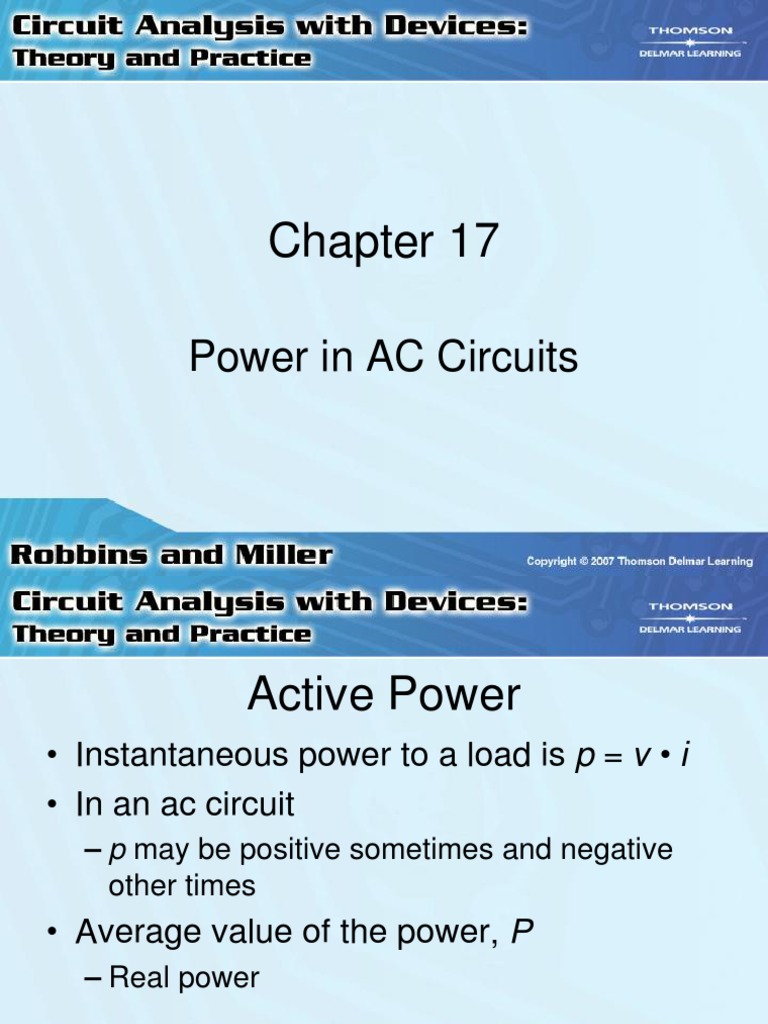 Power in AC Ccts | PDF | Ac Power | Electromagnetism