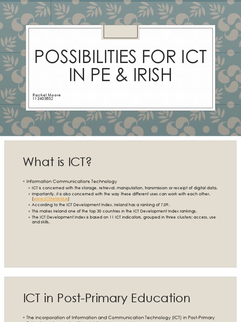 Possibilities For ICT in PE & Irish | PDF | Educational Technology ...