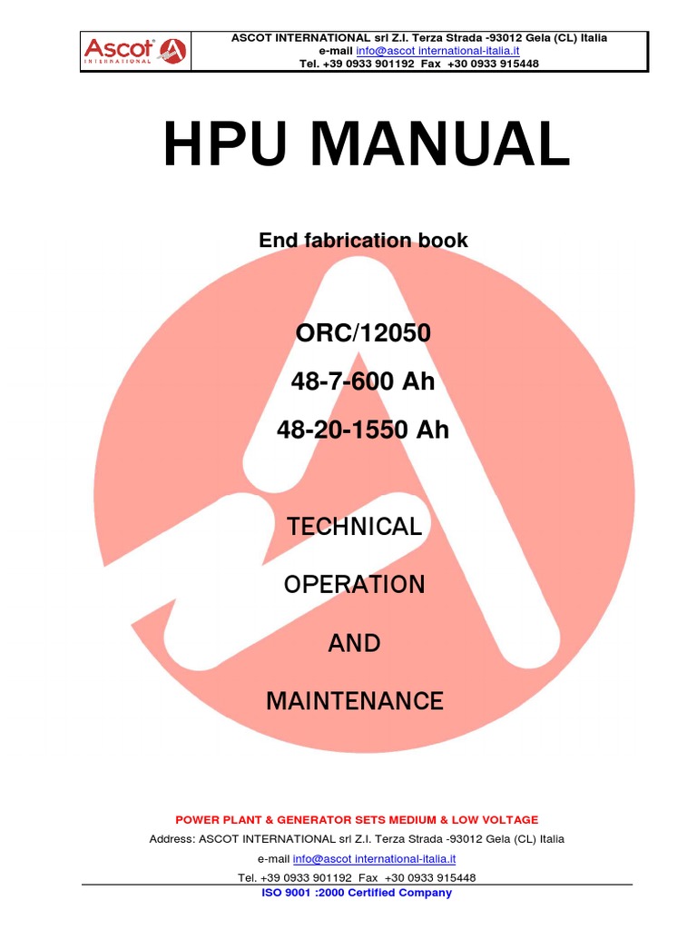 HPU Manual 48-7-600 & 48-20-1550 | PDF | Duct (Flow) | Building Engineering