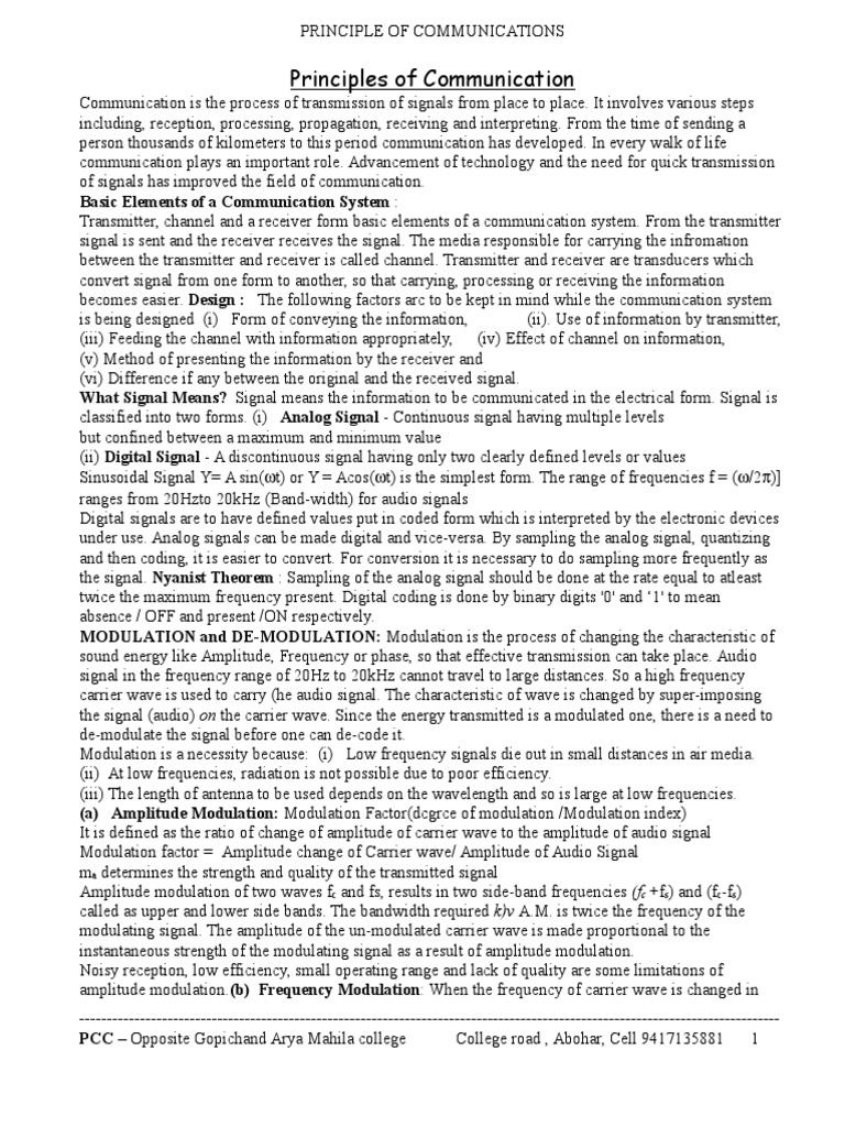 PRINCIPLES OF COMMUNICATION | PDF | Optical Fiber | Frequency Modulation