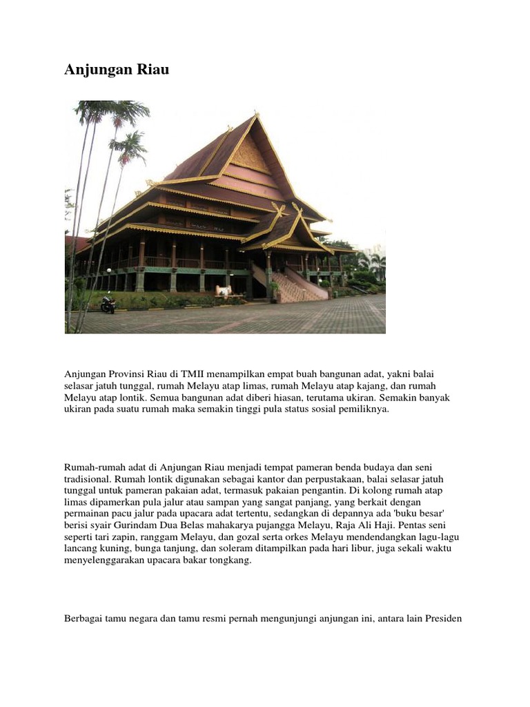 Anjungan Riau | PDF