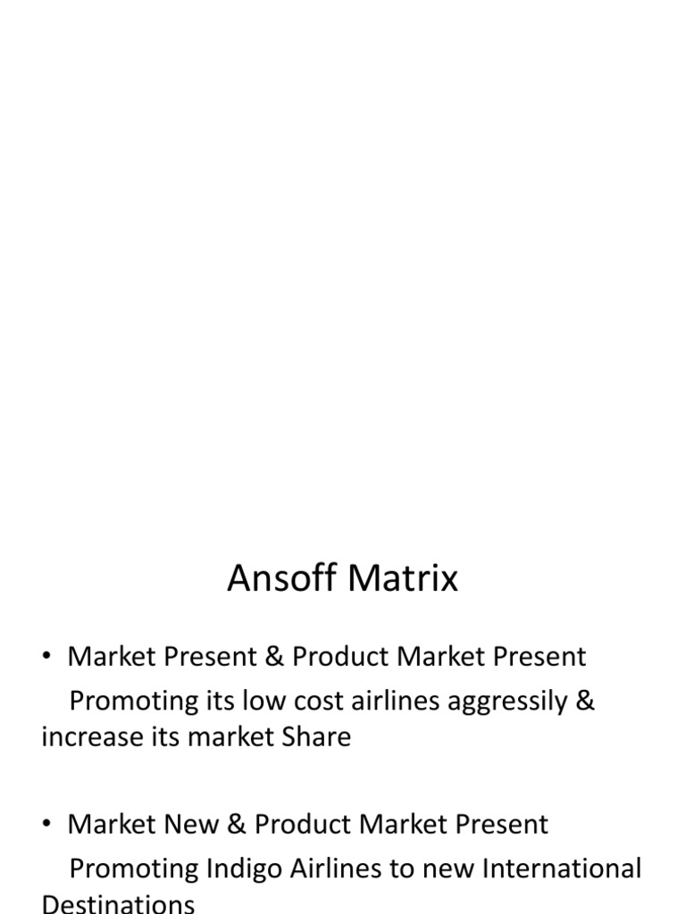 Ansoff Matrix Indigo | PDF