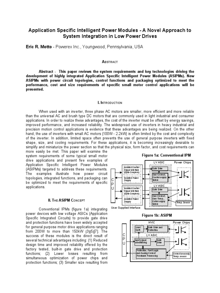 Application Specific Intelligent Power Modules - A Novel Approach To ...