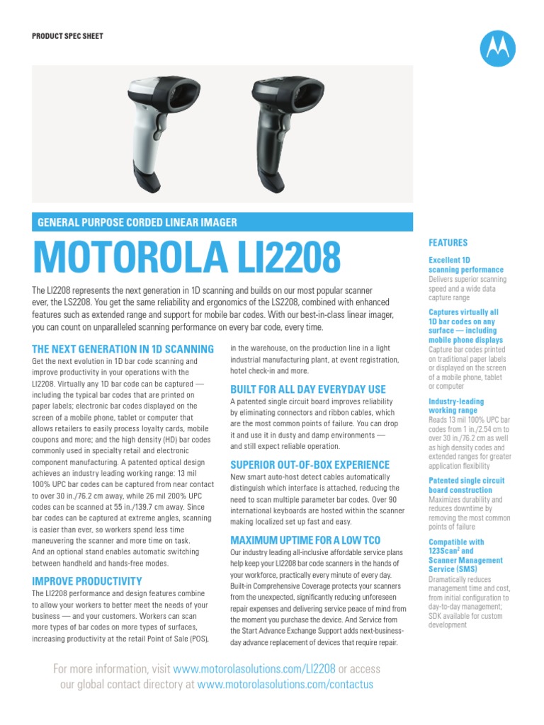 Li2208 Next Generation | PDF | Barcode | Image Scanner