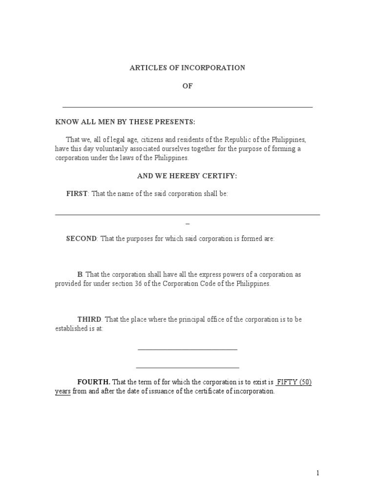 AOI Template SEC | PDF | Board Of Directors | Proxy Voting