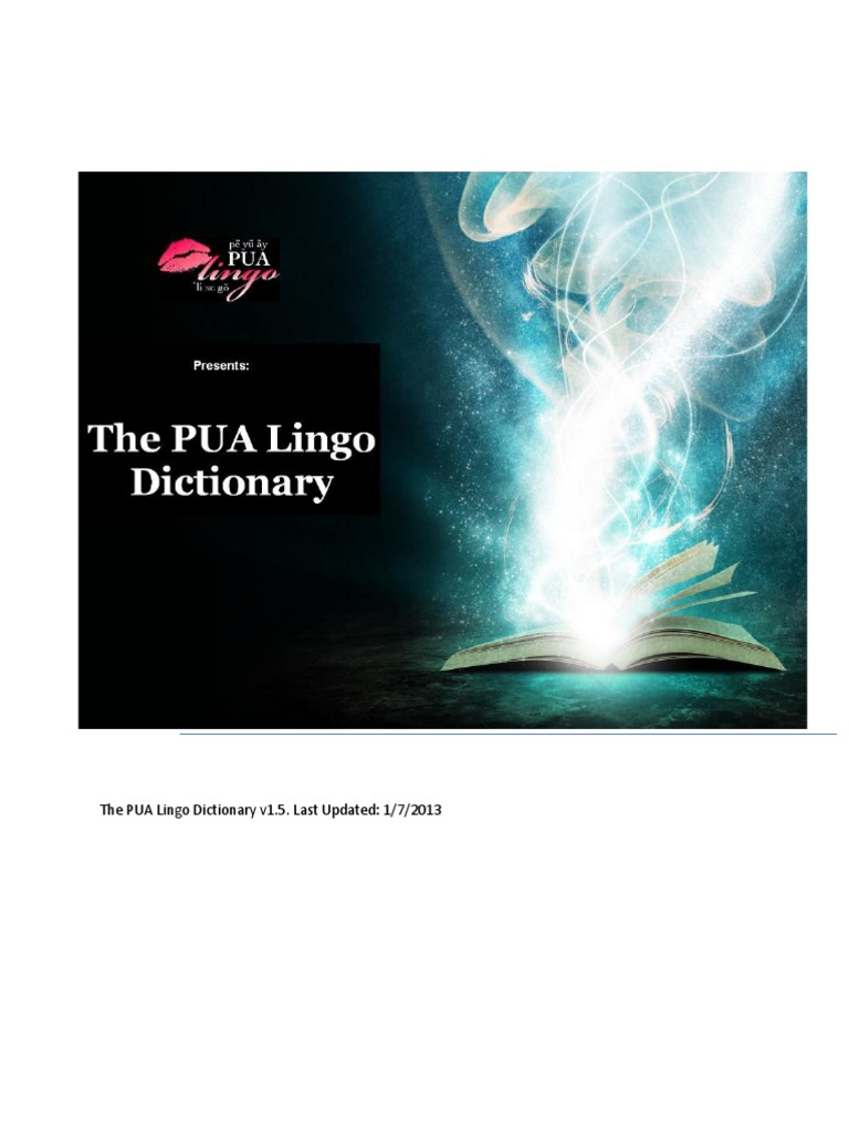 PUA Lingo Dictionary | PDF | Human Sexual Activity | Seduction