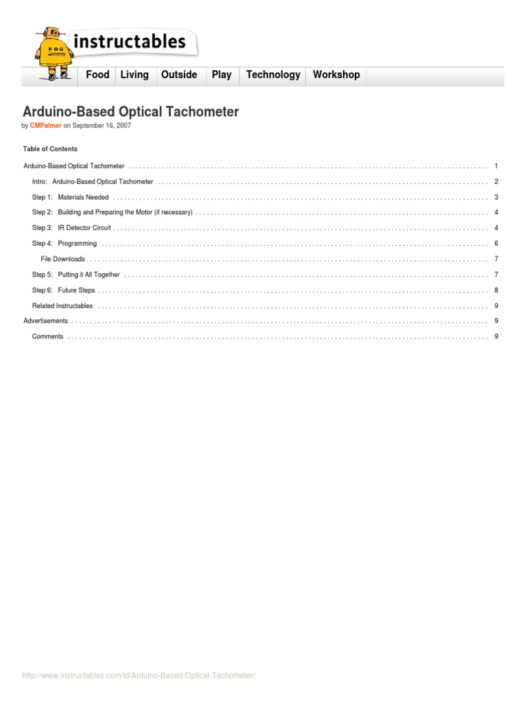 Arduino Based Optical Tachometer Pdf Arduino Electrical Connector