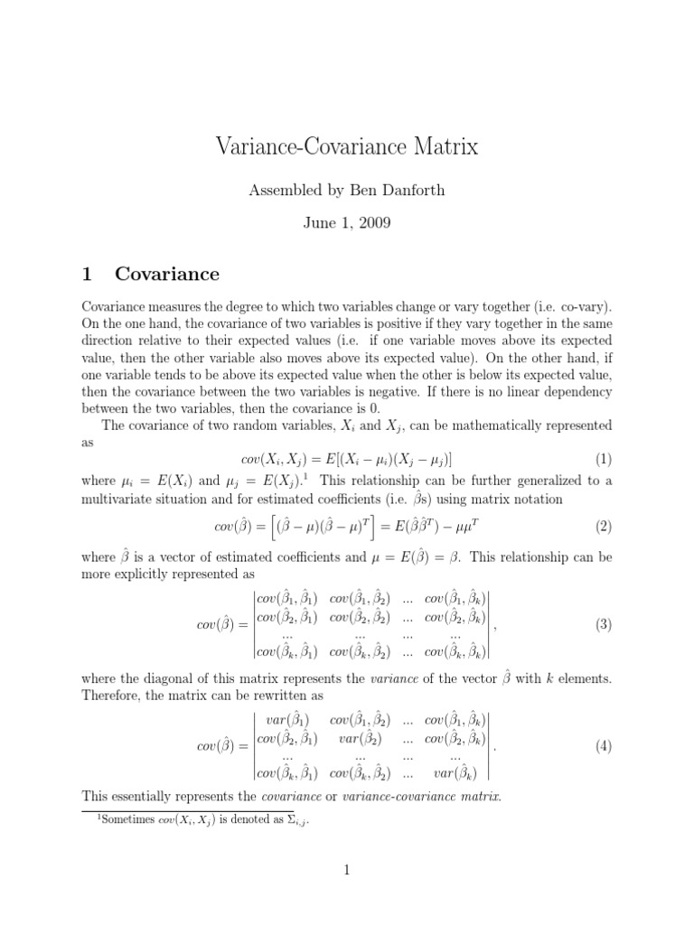 Variance Covariance Matrix | Covariance | Covariance Matrix