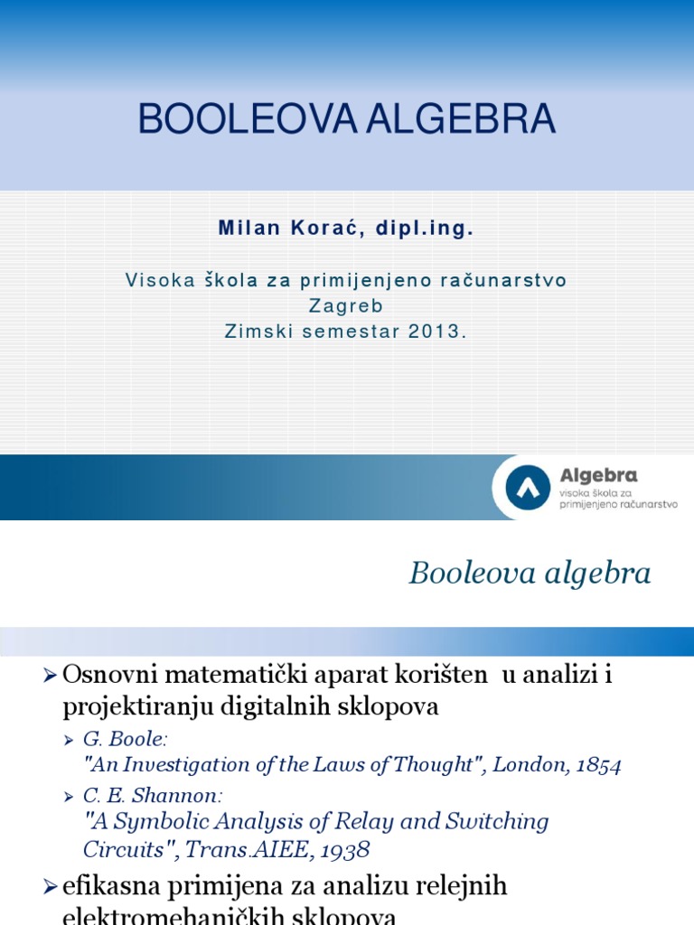 Bool Algebra | PDF