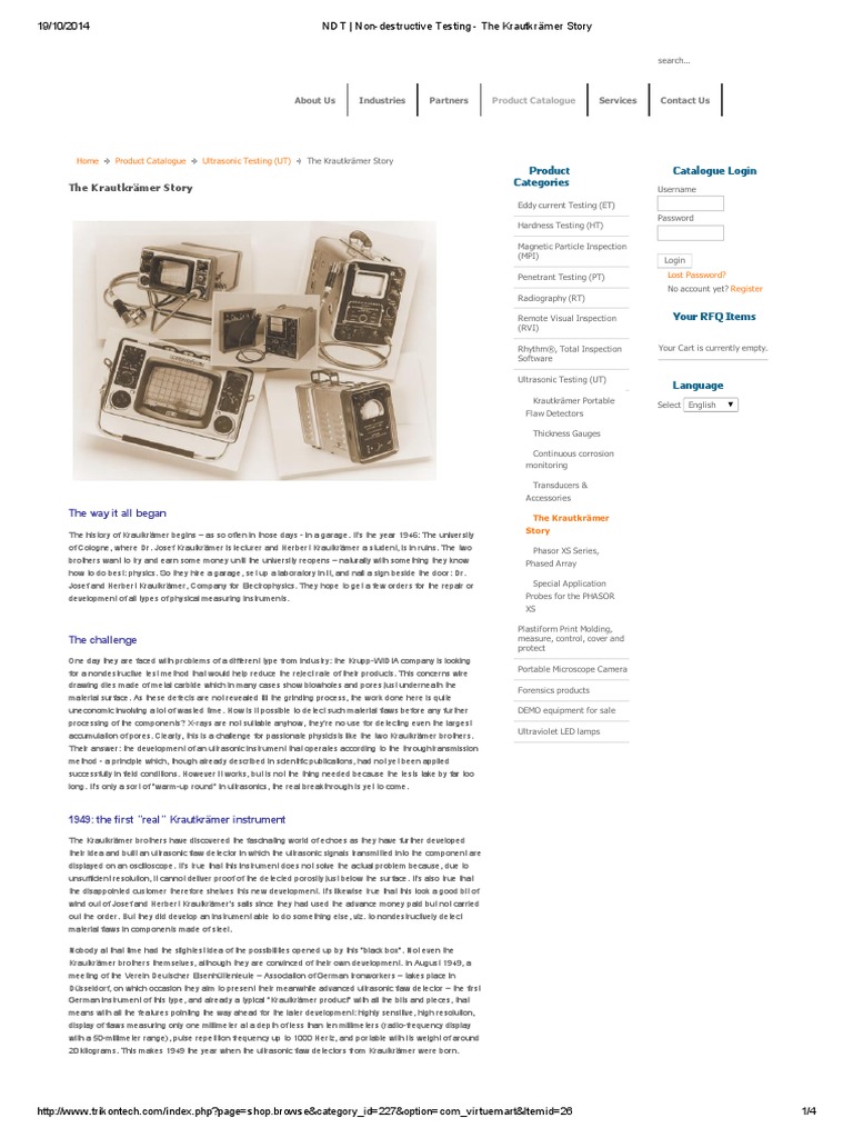 The Krautkramer Story | PDF | Nondestructive Testing | Ultrasound
