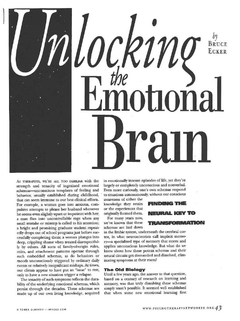 Bruce Ecker - Unlocking The Emotional Brain | PDF