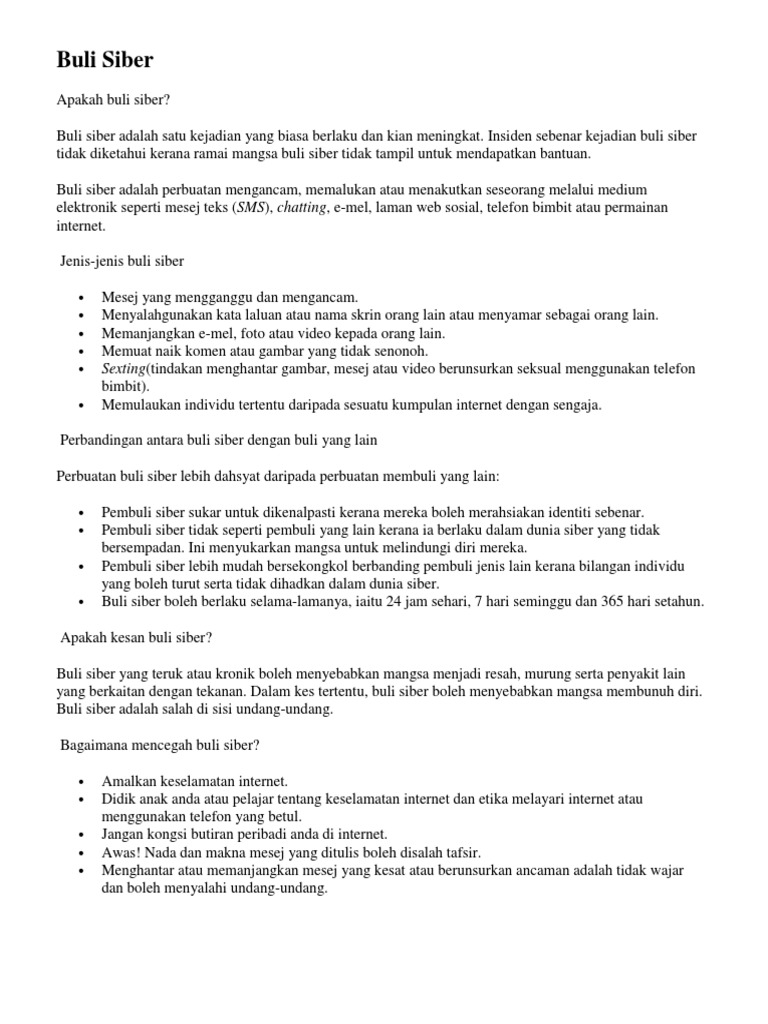 Buli Siber | PDF