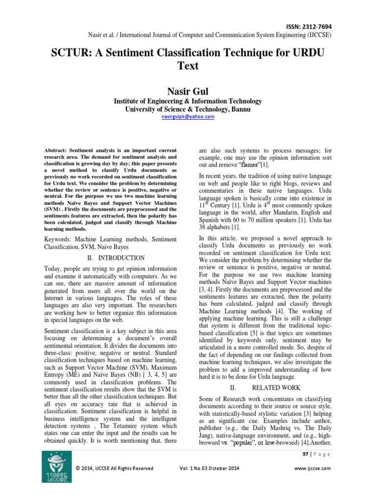 Sctur A Sentiment Classification Technique For Urdu Text Pdf 2847