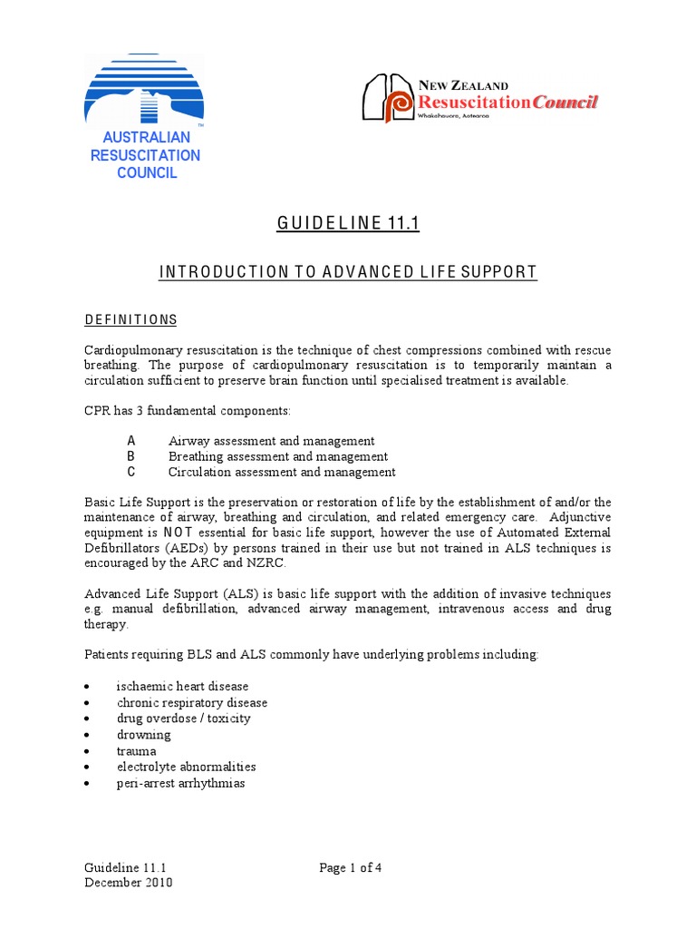 Nzrc All Adult Advanced Life Support Guidelines3 Pdf
