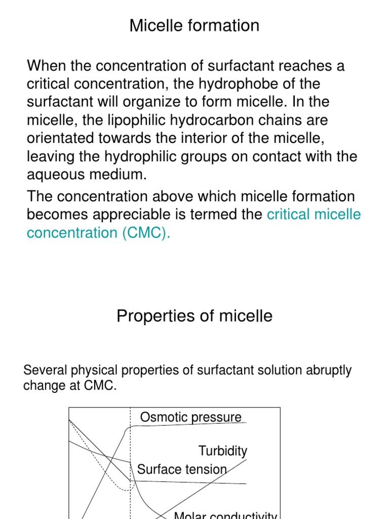 Micelle Formation and Critical Micelle Concentration | PDF | Surfactant ...
