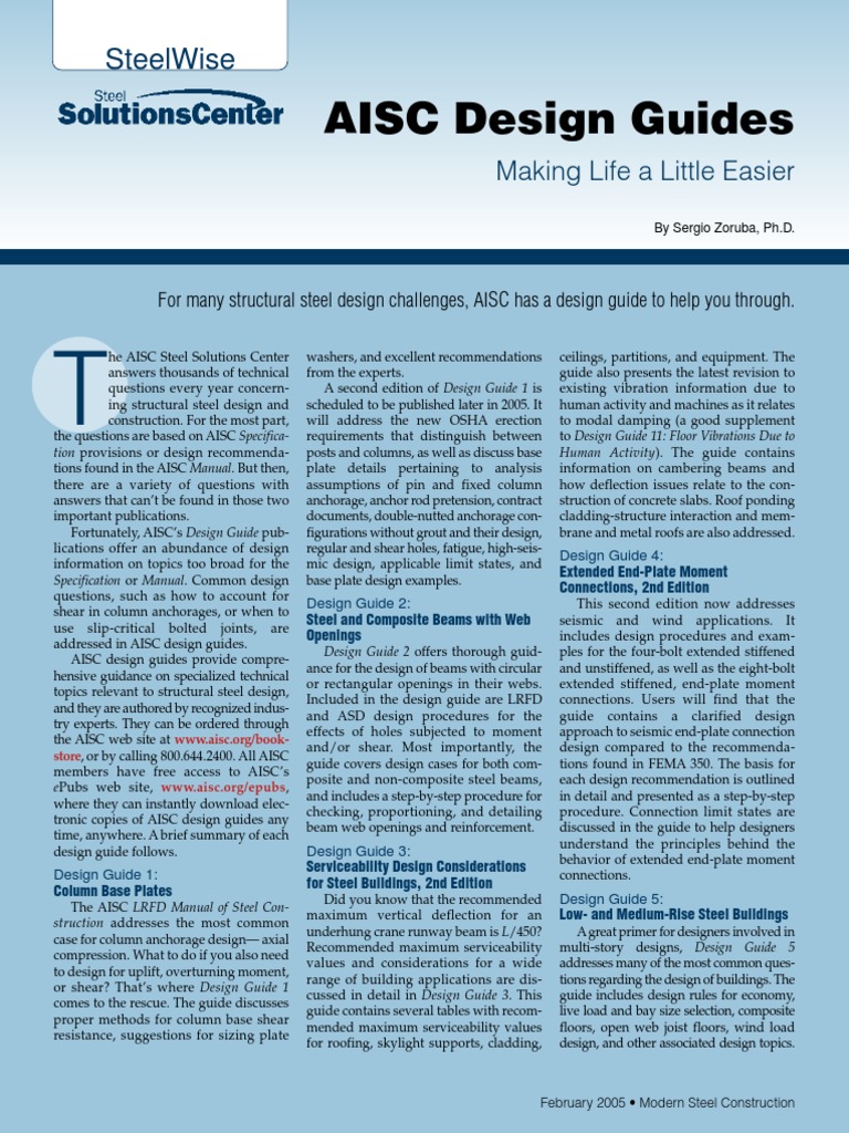 AISC Design Guides | PDF | Structural Steel | Building Technology