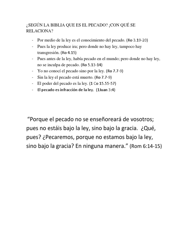 Según La Biblia Que Es El Pecado Pdf Pdf Cristo Título Pecado