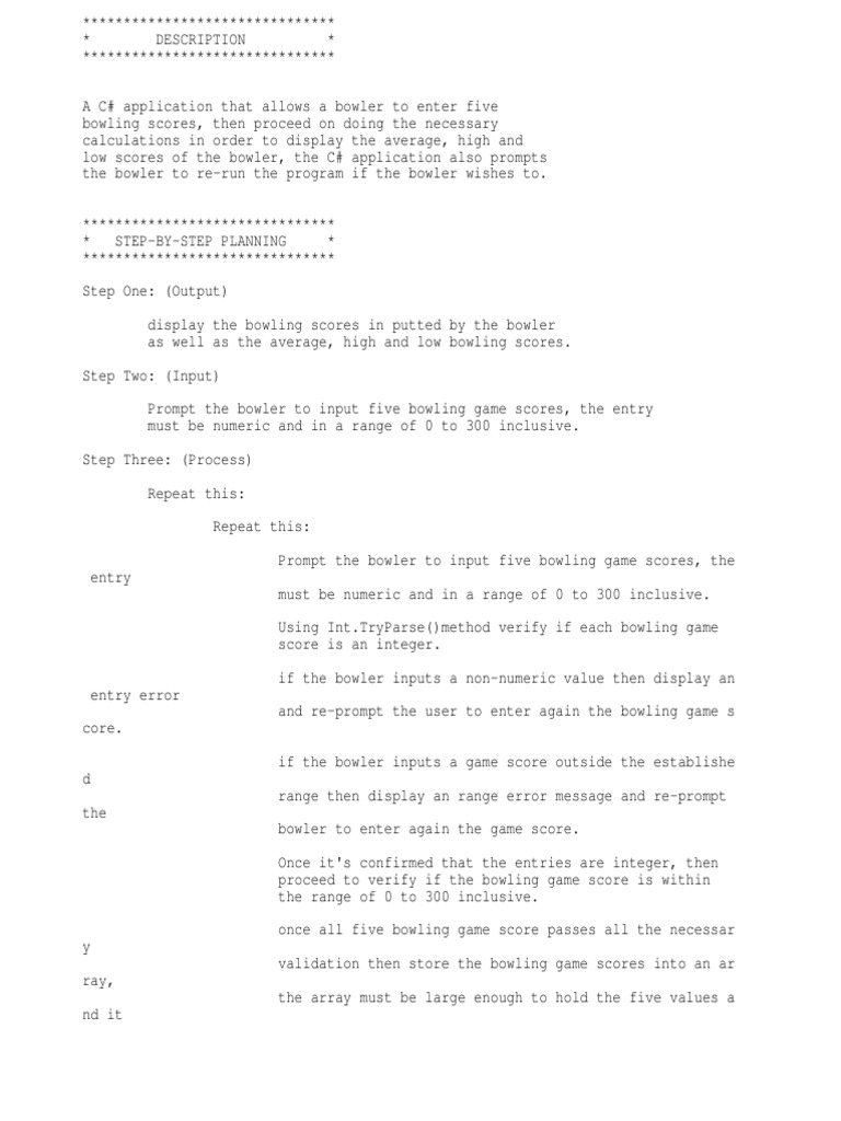 Planning, Pseudocode, Deskcheck | PDF | Array Data Type | C ...