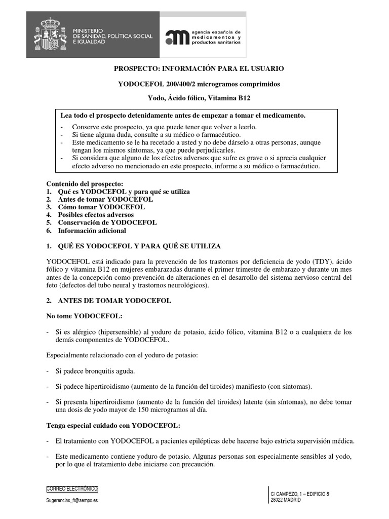 Yodocefol | PDF | Medicamentos con receta | Tiroides