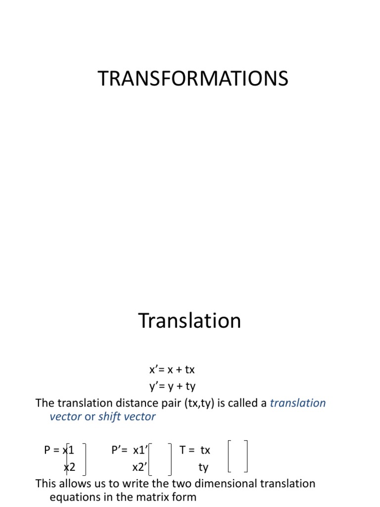Intro To Transformations | PDF | Cartesian Coordinate System | Matrix ...