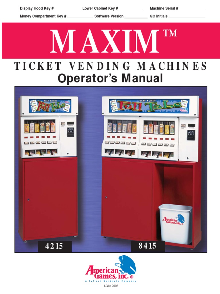 Minnesota/North Dakota Pull Tab Vending Machine Operators Manual | PDF ...
