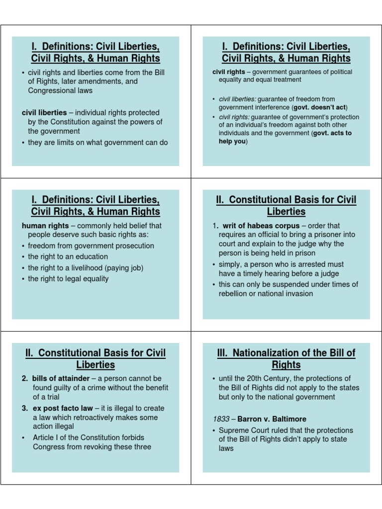 Civil Liberties - Individual Rights Protected | PDF | Social Science | Law