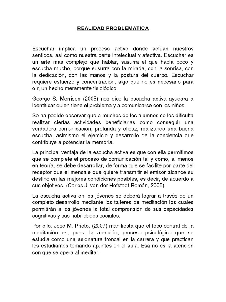 Realidad Problematica | PDF | Meditación | Mente