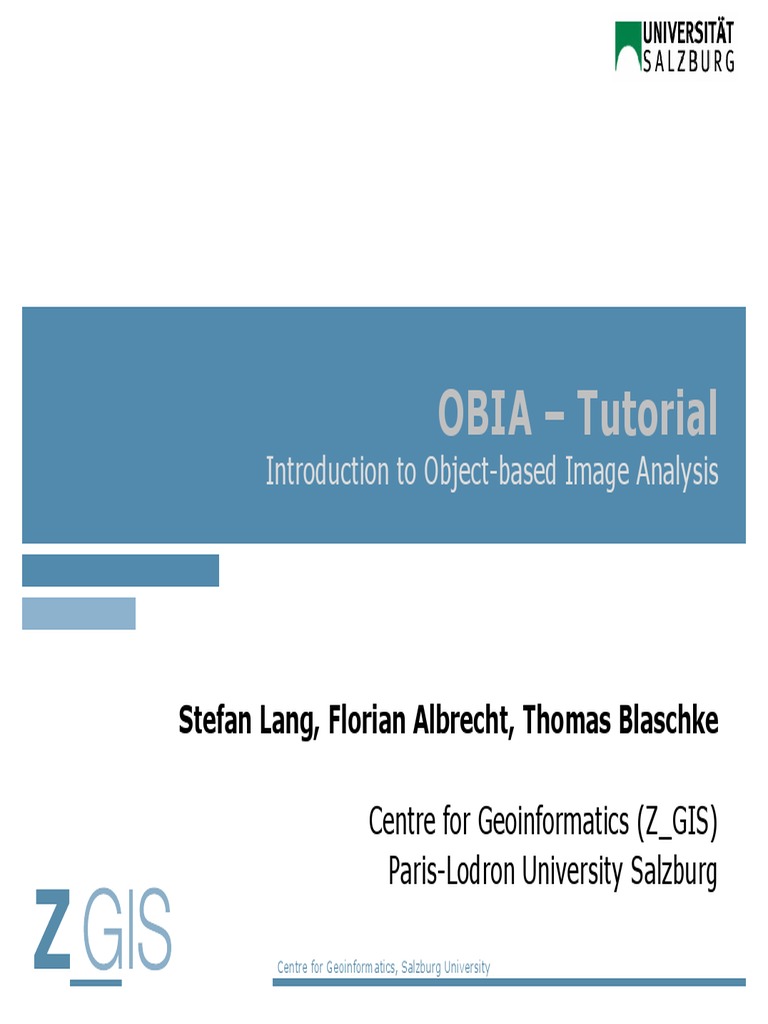 OBIA - Tutorial-OBIA Tutorial V1 - Slides Only | PDF | Image ...