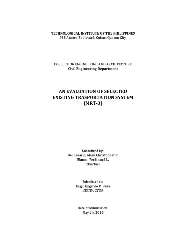 MetroRail Transit - A Documentation | PDF | Rail Infrastructure | Land ...