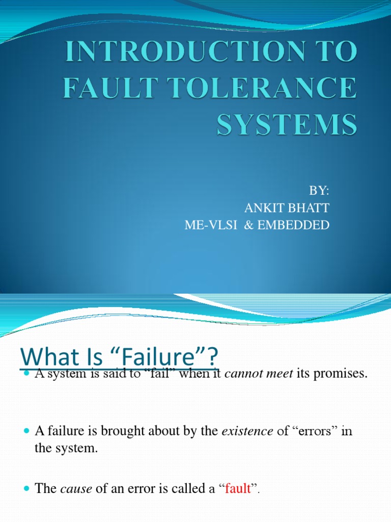 Introduction To Fault Tolerance | PDF | Fault Tolerance | Electronic Circuits