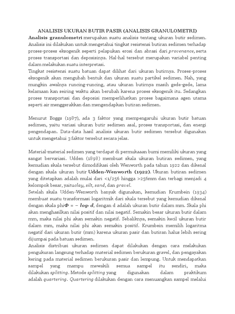Analisis Ukuran Butir Pasir | PDF