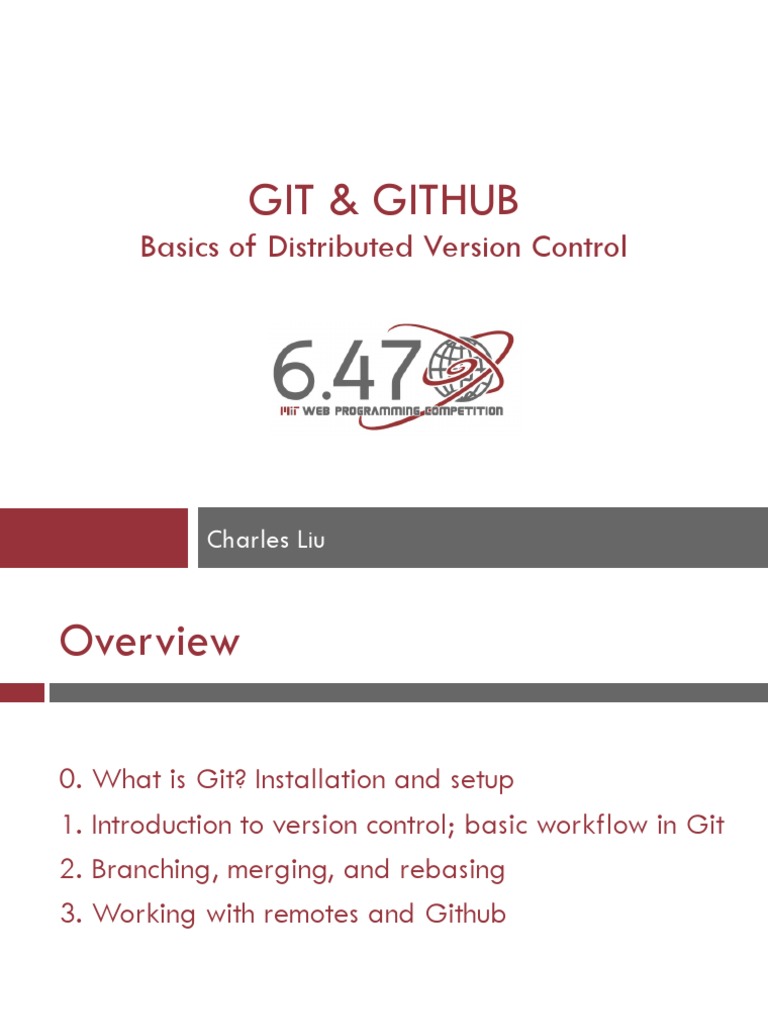 Git & Github: Basics of Distributed Version Control | PDF | Version ...