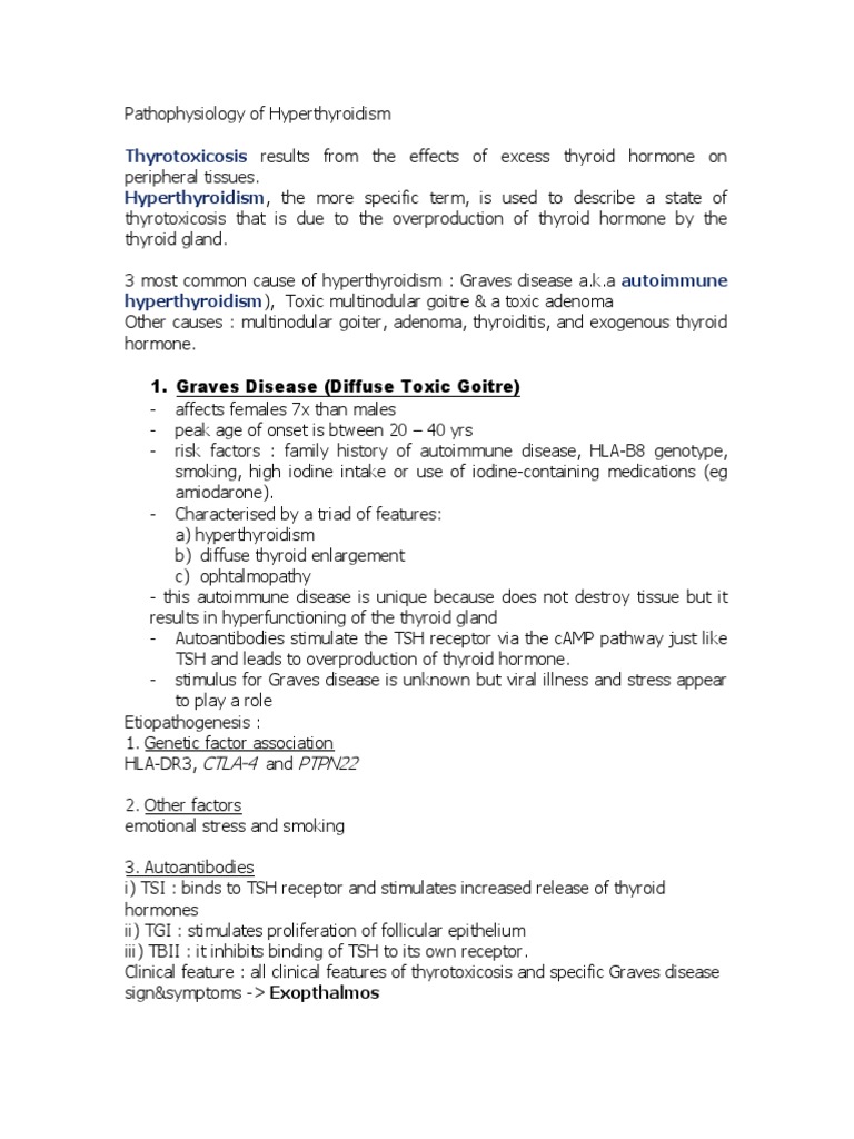 Pathophysiology of Hyperthyroidism | PDF | Hyperthyroidism | Thyroid