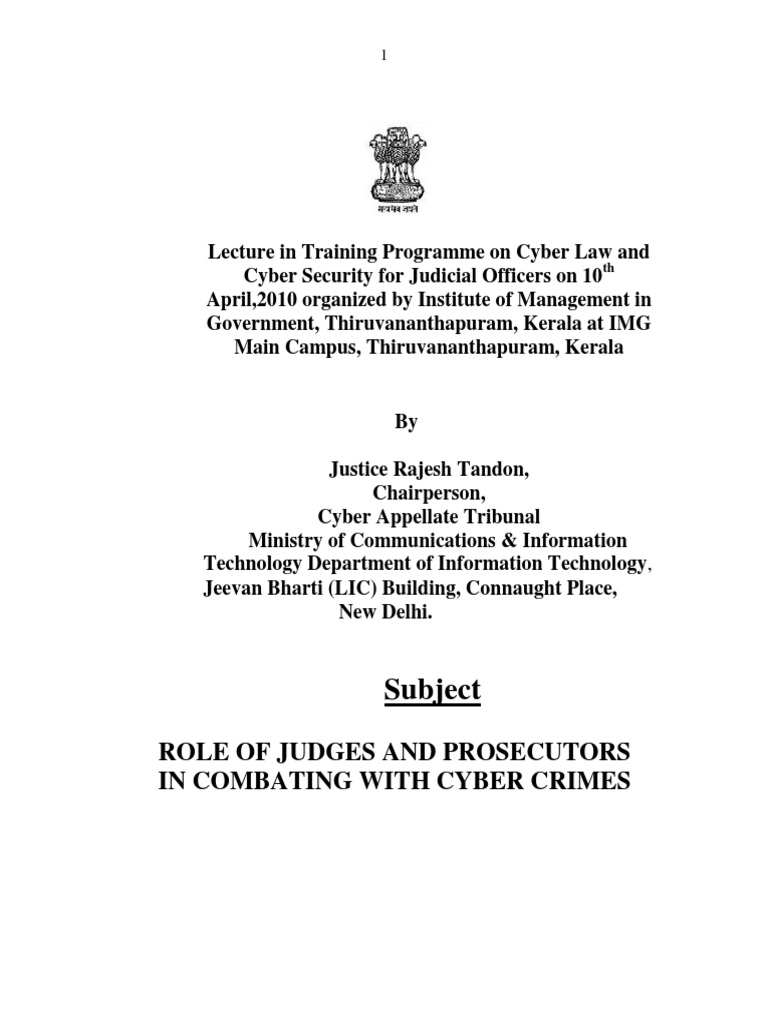Judiciary and Cyber World | PDF