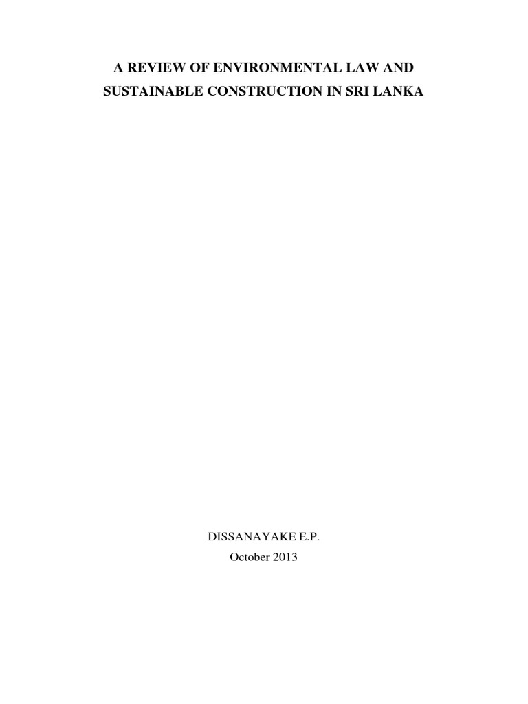 A Review of Environmental Law and Sustainable Construction LALITH de ...