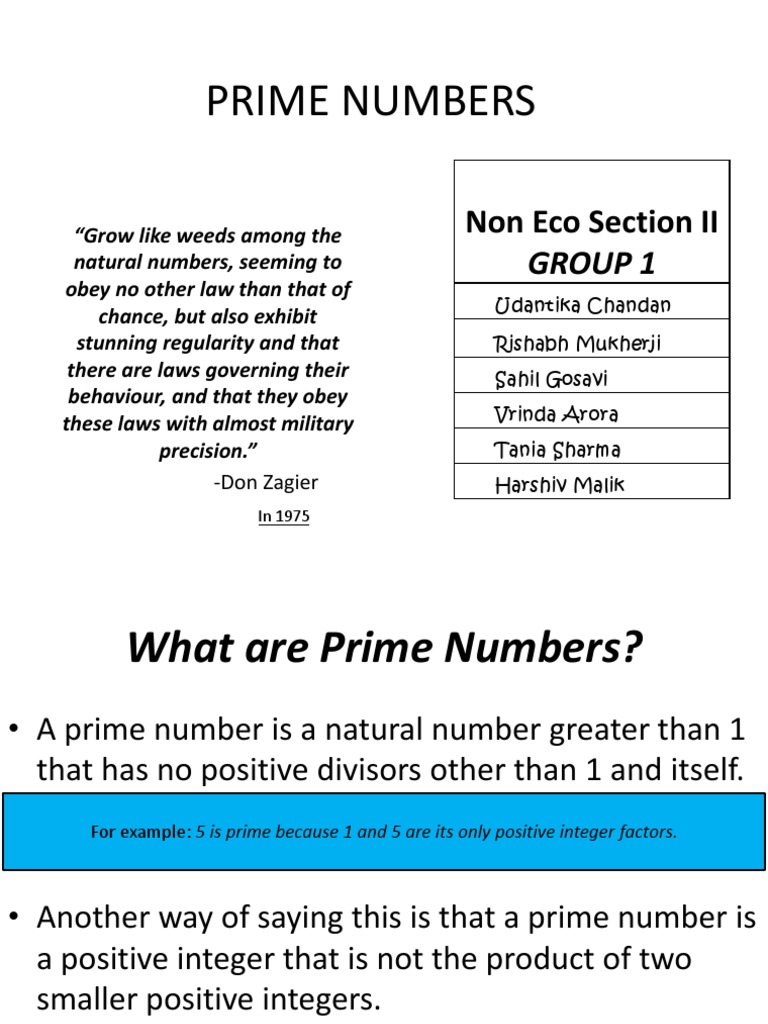 Prime Numbers | PDF | Prime Number | Mathematical Objects